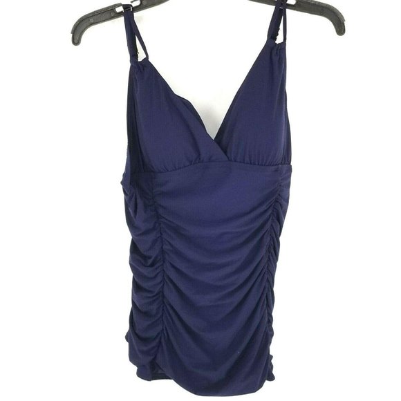 Calvin Klein | Swim | Calvin Klein Ruched Tankini Top Swimsuit Navy New ...